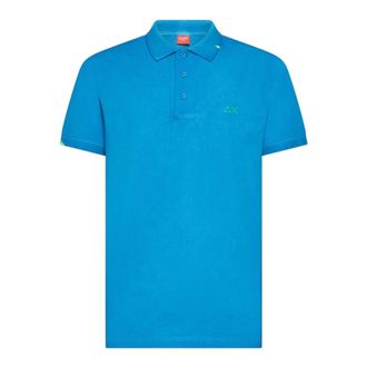 Sun 68 Gef&auml;rbtes Poloshirt mit gesticktem Logo - - Tops - Herren - Blau - M