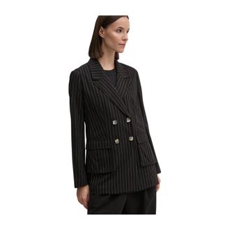 DKNY Nadelstreifen-Sakko mit doppelreihiger Knopfleiste - - Jackets - Damen - Schwarzk - M