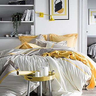 Essix TOI & Moi Bettbezug Baumwolle Leinen/Stroh 200 x 140 cm