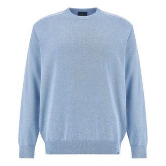 Paul & Shark Homme, Pulls, Bleu, Taille: XL Pull ras du cou en coton Fresco avec d&eacute;tails en lin