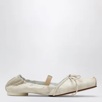 Maison Margiela Ballerinas mit eckiger Spitze aus hellbeigem Kalbsleder