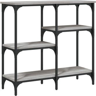 Generic Konsolentisch, Beistelltisch mit viel Stauraum, Wohnzimmertisch Tisch mit verstellbaren Beinen, Ablagetisch, Flurtisch, Holzwerkstoff(Grau Sonoma 160x