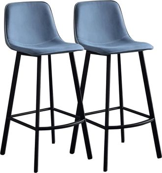 Generic Ergonomische Barhocker, 2er-Set Barhocker mit Lederpolstersitz und bequemer R&uuml;ckenlehne