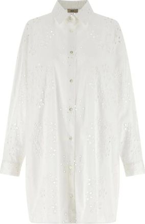 Herno Femme, Blouses et Chemises, Blanc, Taille: 34 FR Chemise en coton broderie anglaise