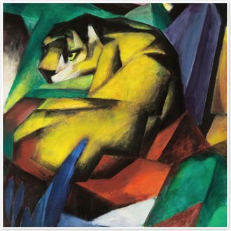 Posterlounge Der Tiger Poster von Franz Marc 100 x 100 cm Bunt Wandbilder Wanddeko