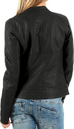 Only Lederimitatjacke ONLBandit Taillierte Kunstlederjacke, Bikerstyle, Stehkragen