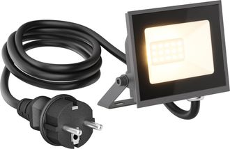 LEDs Com LED Wandstrahler/Gartenstrahler OZIN, IP65, Stecker, anthrazit, 10 W, 811 lm, warmwei&szlig;