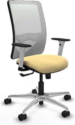 Piqueras y Crespo Stuhl mit Lendenwirbelst&uuml;tze Zulema mit wei&szlig;en und schwarzen Armlehnen, ausgestattet mit 3 Positionen und Schneideschaum, mit Rollen von 65 mm, Nylon,