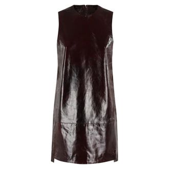 Remain Femme, Robes, Rouge, Taille: 36 FR Robe Mini en Cuir Bordeaux