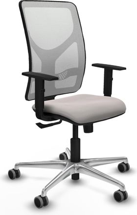 Piqueras y Crespo B&uuml;rostuhl aus wei&szlig;em Kunstleder, mit 1D-Armlehnen, h&ouml;henverstellbare Lendenwirbelst&uuml;tze, ausgestattet mit 3 Positionen und Schneideschaum, Wei&szlig; / Wei&szlig;