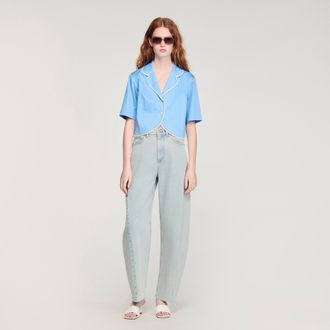 Sandro Baumwollhemd mit Perlenborte