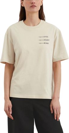 Marc O'Polo Damen T-Shirt aus Bio-Baumwolle Regular Fit, Cremefarben (Natural Cotton), XS