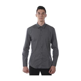 Daniele Alessandrini Homme, Chemises, Noir, Taille: 3XL Camicia Basica Collo Piccolo
