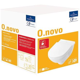 Villeroy & Boch O.novo - Wand-WC Set mit Sitz, 360x560 mm, Combi-Pack, CeramicPlus 5660H1R1 - Villeroy&boch