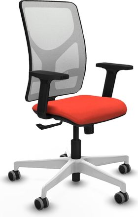 Piqueras y Crespo Schreibtischstuhl in Orange, mit 2D-Armlehnen, h&ouml;henverstellbare Lendenwirbelst&uuml;tze, ausgestattet mit 3 Positionen und Schneideschaum, Wei&szlig;/Dunkeloran