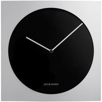 Jacob Jensen Wanduhr, Uhr - Farbe: Silber/Schwarz - Aluminium - 35 x 35 cm - zeitloses d&auml;nisches Design