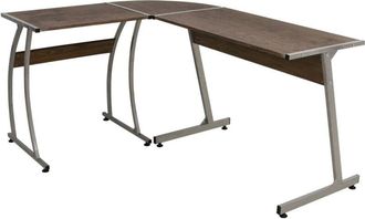 vidaXL Eckschreibtisch Braun Holzwerkstoff - Vidaxl