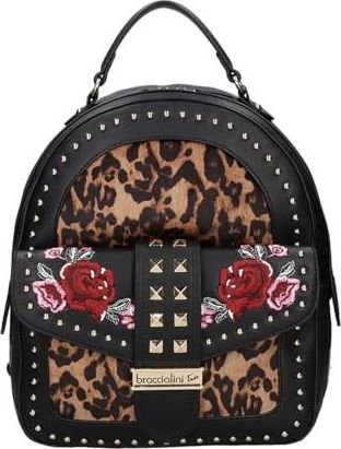 Braccialini Sac à dos femme Rock en similicuir noir Taille du sac: Moyenne