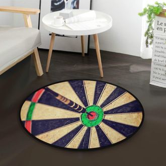 Mnsruu Hitting Target Dart-Teppich im Vintage-Stil, rund, f&uuml;r Wohnzimmer, Schlafzimmer, 92 cm Durchmesser