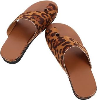 BESTONZON Sandales Femme Bunion Confortables et Respirantes Semelle Ergonomique Antid&eacute;rapante Chaussures Plage Mode L&eacute;ger Large L&eacute;opard