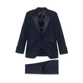 Reveres 1949 Blaues Oxford-Anzug mit hinteren L&uuml;ftungsschlitzen - - Suits - Herren - Blau - XL