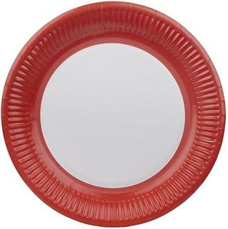 Talking Tables Einweggeschirr aus rotem Papier, rund, für Grillabende, Picknick, Kindergeburtstag, Duschteller, Zubehör, 23 cm