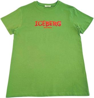 Iceberg T-Shirt mit Rundhalsausschnitt und Logo - - Tops - Herren - Gr&uuml;n - XL