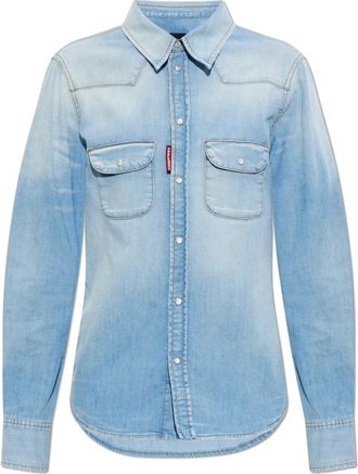 Dsquared2 Femme, Blouses et Chemises, Bleu, Taille: 38 FR Chemise en jean
