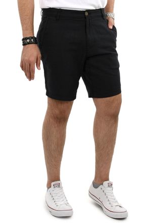 Indicode Herren Kurze Hosen (S-5XL) Regular Fit - 100% Baumwolle, Leichte, Atmungsaktive & Luftige Sommer Shorts Männer - B799 Schwarz XXXXX-Large