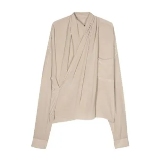 Quira Damen Wrap B-Up Bluse - - Blouses & Shirts - Damen - Beige - XS