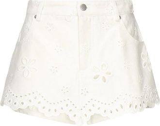 For Love & Lemons Femme, Shorts, Blanc, Taille: 36 FR Shorts blancs à fleurs taille haute
