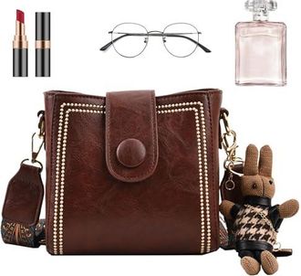 Generic Sac vintage tendance pour femme avec sangle réglable pour les trajets quotidiens en PU Sac à bandoulière classique rétro carré Sac à bandoulière carré