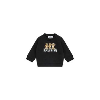 Moschino unisex, Sweatshirts et sweats &agrave; capuche, Noir, Taille: 12 M SweaT-shirt en coton avec ourson