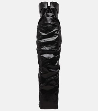 Rick Owens Robe longue Prong en jean enduit