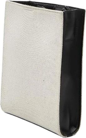 Jil Sander Sac bandouli&egrave;re Pre-owned Tangle Small en cuir et toile - Femme - Pre-owned - Beige - Taille: ONE Size
