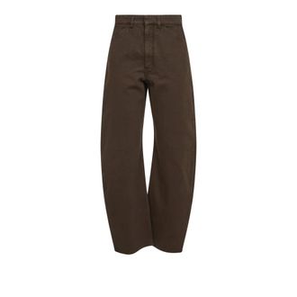 Christophe Lemaire Femme, Pantalons, Brun, Taille: 36 FR High Waisted Curved Pants