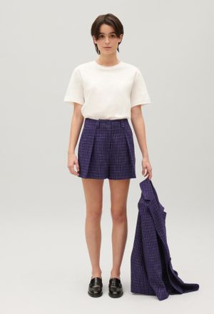 Claudie Pierlot Short carreaux indigo