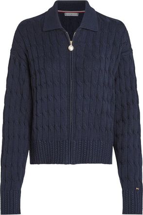 Tommy Hilfiger Damen Strickjacke aus Bio-Baumwolle SOFT COTTON CABLE BOXY LS CARDIGAN