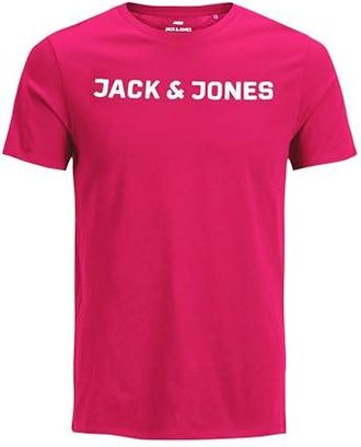 Jack & Jones Jjecorp Logo Tee SS Crew Neck Noos T-Shirt, Rose Fuchsia, XXL Hommes