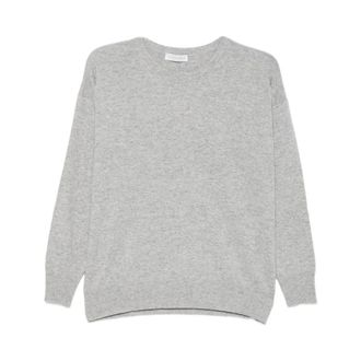 Le Tricot Perugia Pull &agrave; col rond et manches longues - Femme - Pulls - Gris - Taille: 36 FR