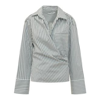 Iro Iro, Femme, Blouses et Chemises, Multicolore, Taille: 36 FR Chemise en coton &agrave; rayures et dentelle