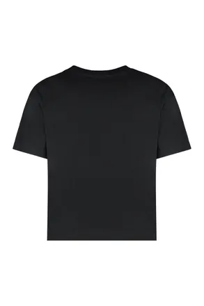 A.P.C. Womens Cotton Crew-Neck T-Shirt Black-White T-Shirts & Jerseys Black/white