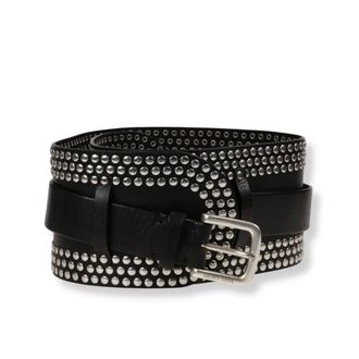 Golden Goose Gürtel - Double Strap Leather Belt With Studs - Gr. 75 - in Schwarz - für Damen