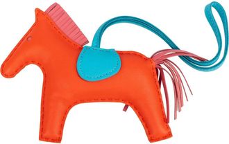 Herm&egrave;s Ring - Hermes Tricolor Leather Rodeo MM Pendant - Gr. ONE SIZE - in Orange - f&uuml;r Damen