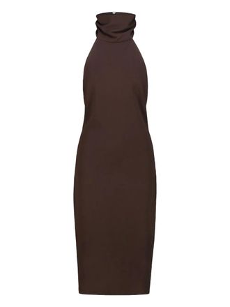 DRHOPE robe &agrave; dos nu - Marron