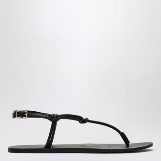 Maneb&igrave; Schwarze Flip-Flop-Sandale aus Leder