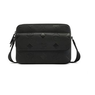 MCM Mcm, Homme, Sacs, Noir, Taille: ONE Size Sac messager Aren en cuir avec maxi monogramme