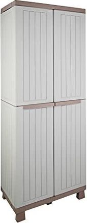 Terry C-Wood 2680, Schrank mit zwei Türen in Holz-Optik und 3 Einlegeböden, für innen und außen - 68x39x170 cm