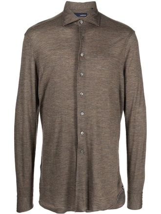 Lardini polo boutonn&eacute; &agrave; manches longues - Marron