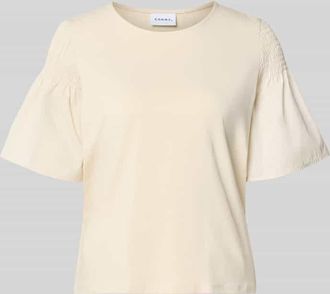 Comma Regular Fit T-Shirt mit Smok-Detail